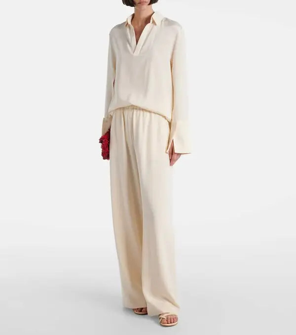 Max Mara Bonn Wide-leg Silk-blend Pants