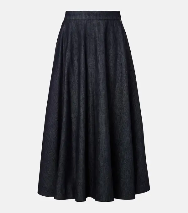 Max Mara Cecile Denim Midi Skirt
