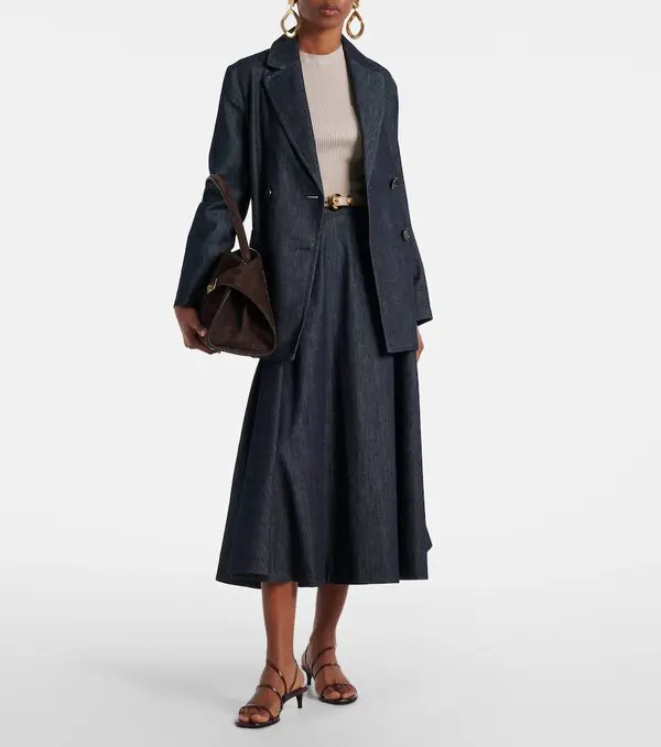 Max Mara Cecile Denim Midi Skirt