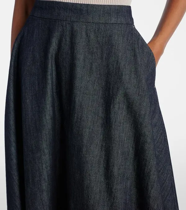 Max Mara Cecile Denim Midi Skirt