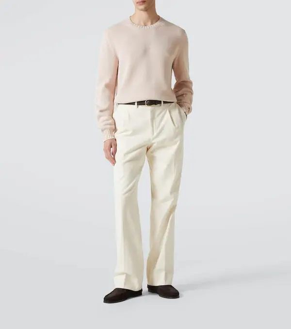 SAMAN AMEL Crewneck Cotton Sweater - Pink