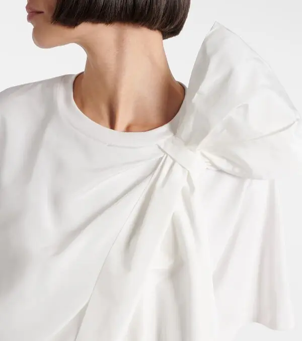 Max Mara Colle Bow-detail Cotton Jersey T-shirt