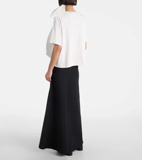 Max Mara Colle Bow-detail Cotton Jersey T-shirt