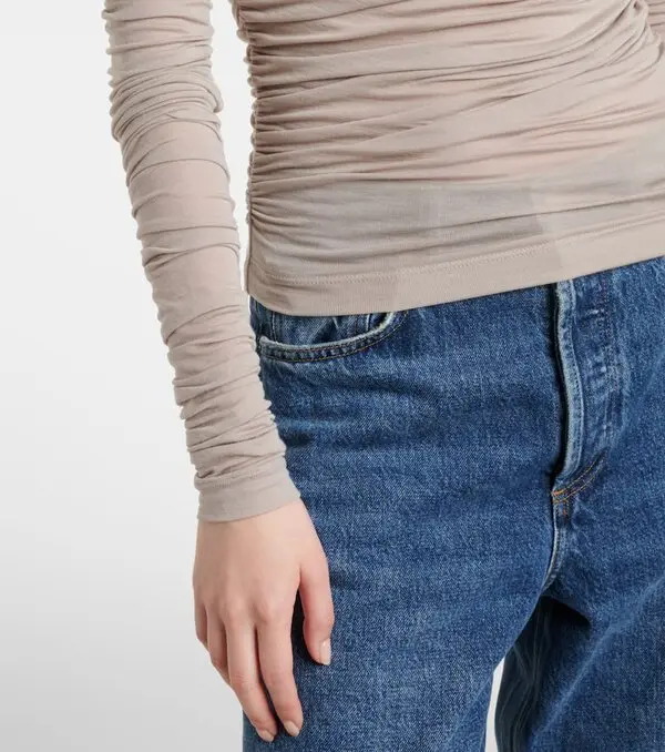 AGOLDE Tania Twist Ruched Top Dolphin