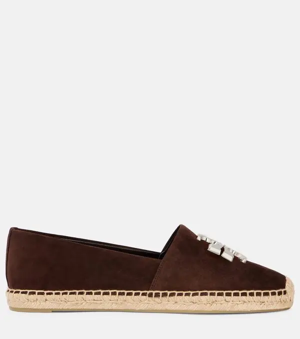 Tory Burch Double T Suede Espadrilles