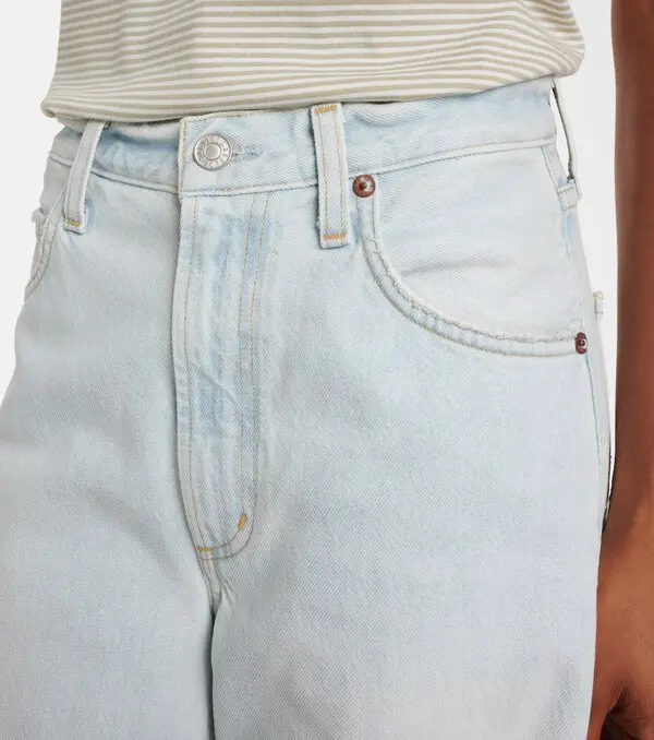 AGOLDE Low Curve Fray Mid-rise Barrel-leg Jeans - Blue