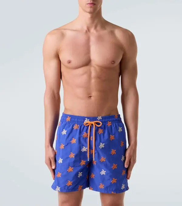 Vilebrequin Mistral Embroidered Swim Trunks - Blue