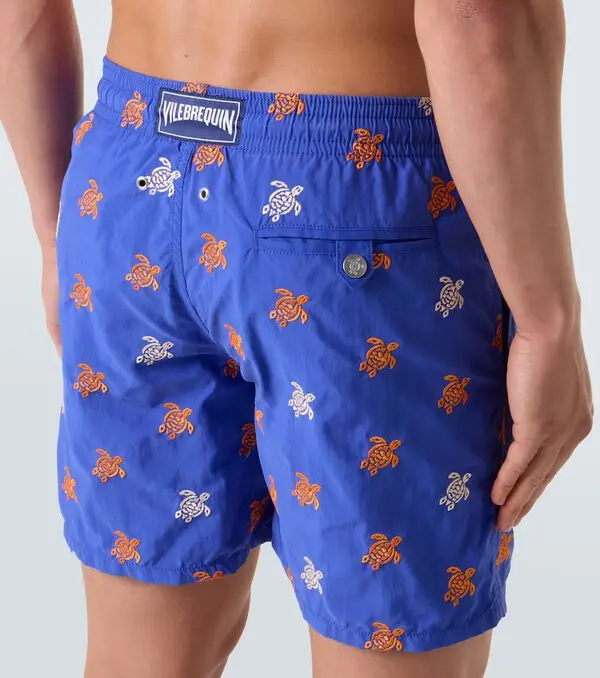 Vilebrequin Mistral Embroidered Swim Trunks - Blue