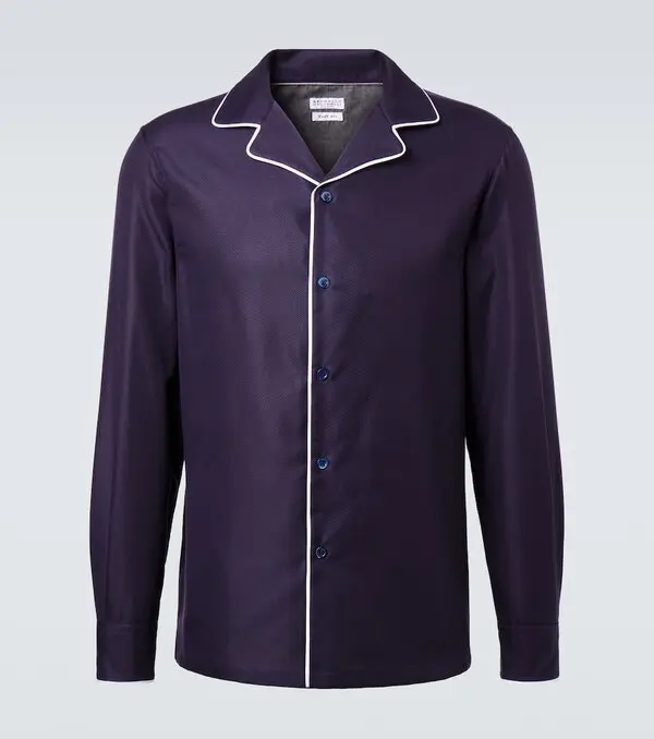 Brunello Cucinelli Cotton Pajama Shirt - Blue