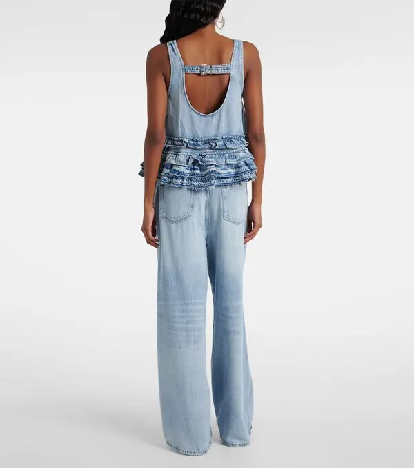 GANNI Ruffled Denim Top