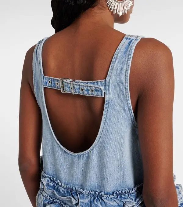 GANNI Ruffled Denim Top