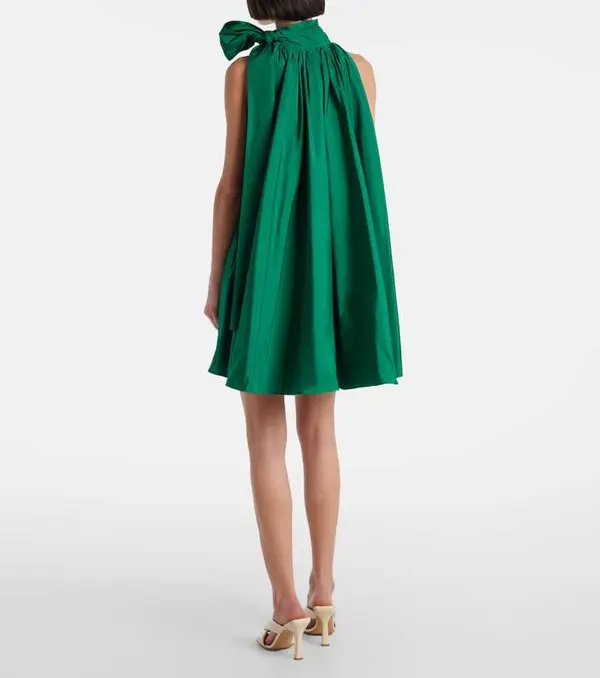 Max Mara Beber Halterneck Taffeta Minidress - Green