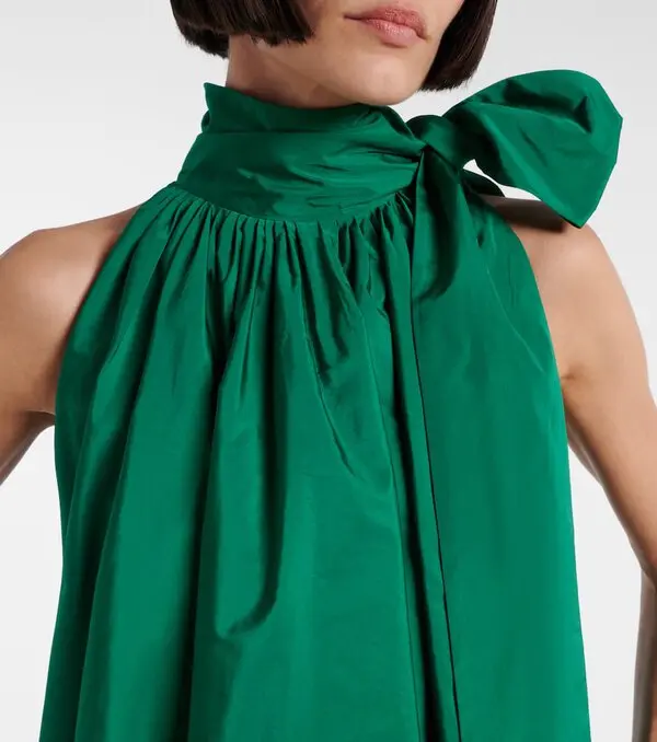 Max Mara Beber Halterneck Taffeta Minidress - Green