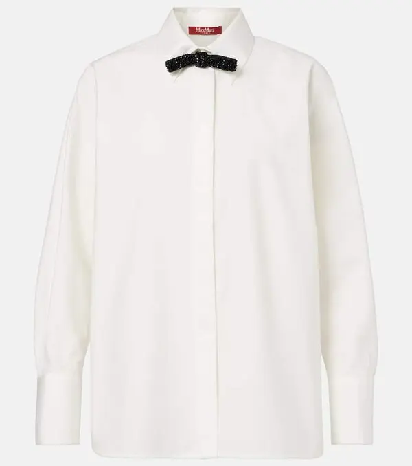 Max Mara Cotton And Silk Poplin Shirt - White