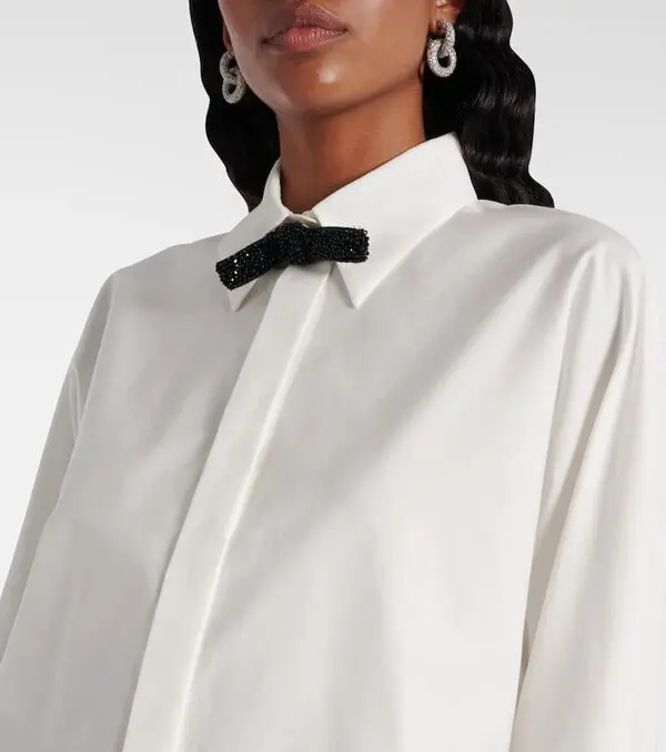 Max Mara Cotton And Silk Poplin Shirt - White