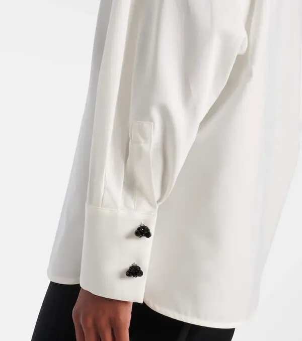 Max Mara Cotton And Silk Poplin Shirt - White