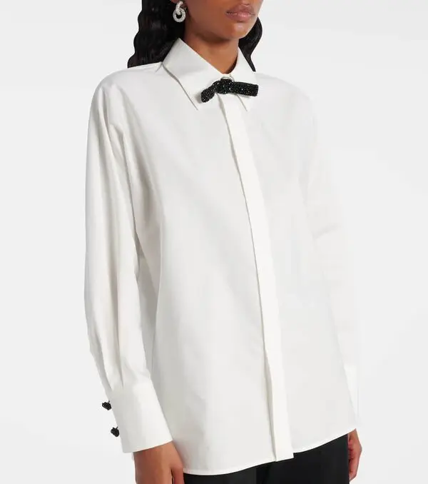 Max Mara Cotton And Silk Poplin Shirt - White