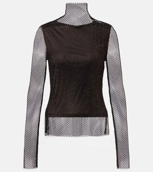 Sportmax Gerarda Embellished Mesh Top