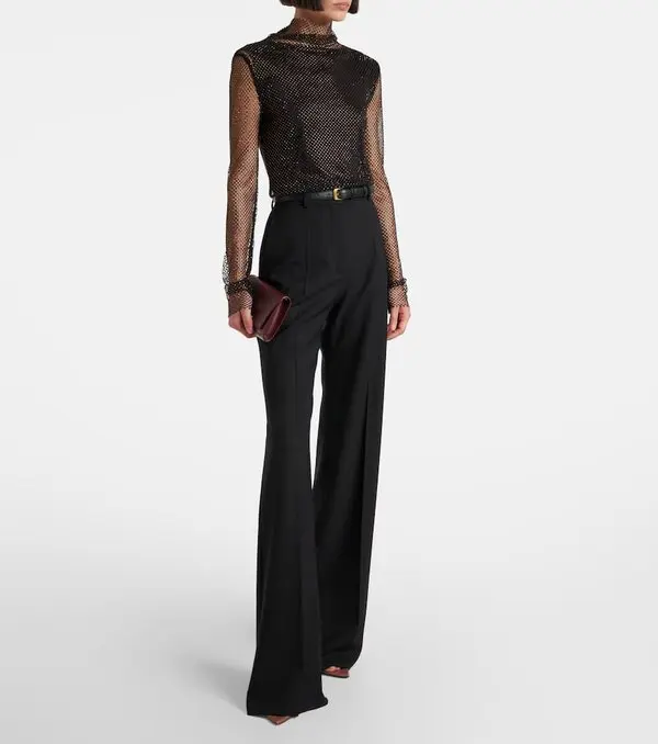 Sportmax Gerarda Embellished Mesh Top