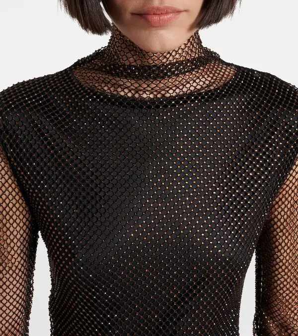 Sportmax Gerarda Embellished Mesh Top