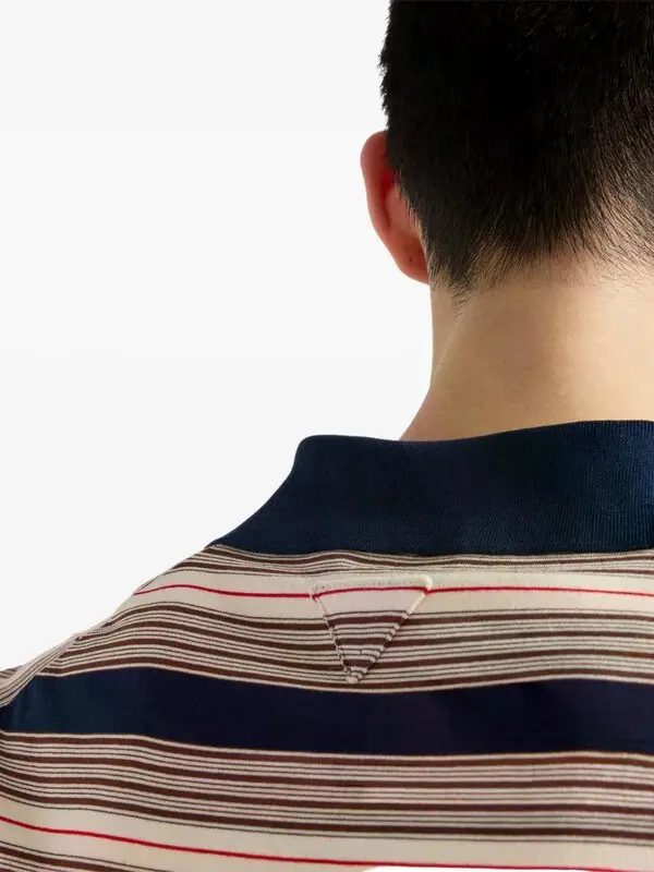 Prada Striped Cotton Polo Shirt - Blue