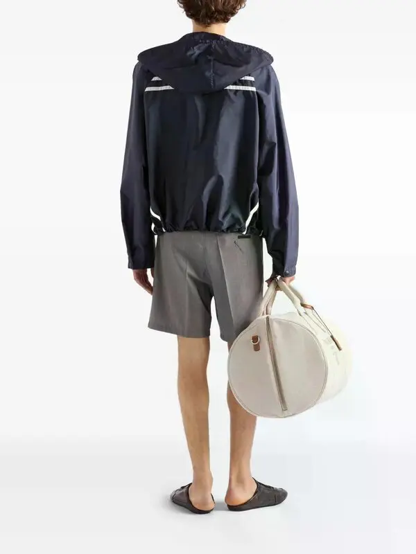 Prada Striped Hooded Zip-up Jacket