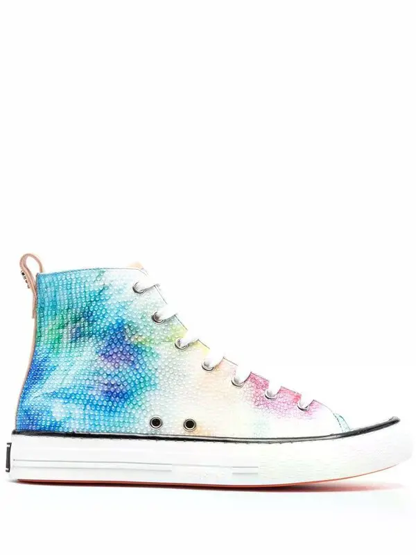 Philipp Plein Megastar Tie-dye High-top Sneakers - Blue