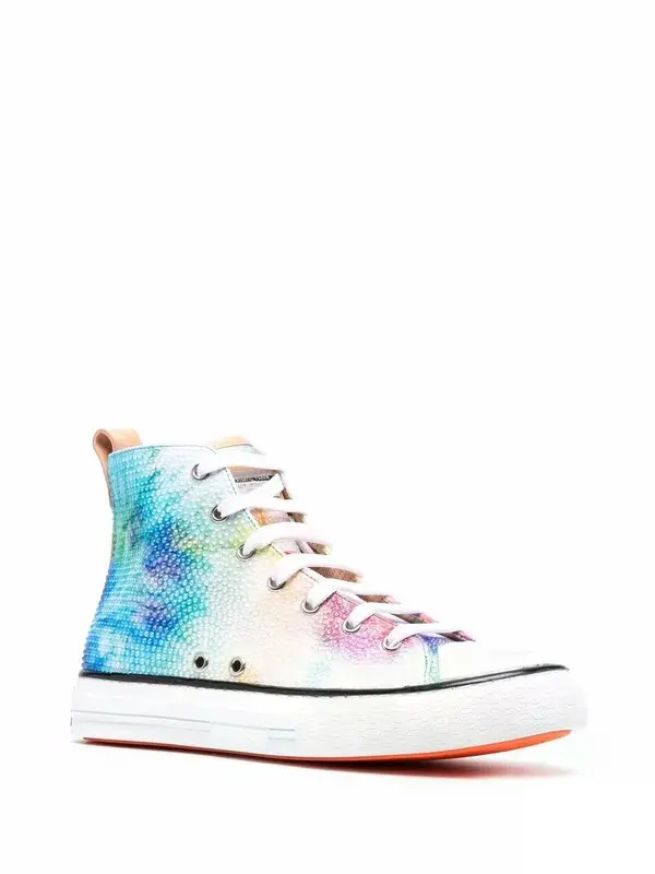 Philipp Plein Megastar Tie-dye High-top Sneakers - Blue