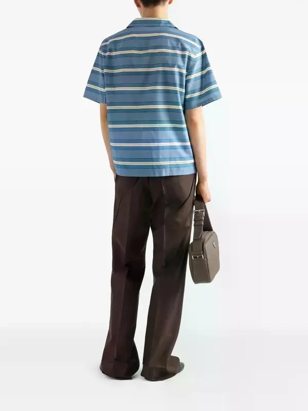 Prada Striped Bowling Shirt - Blue