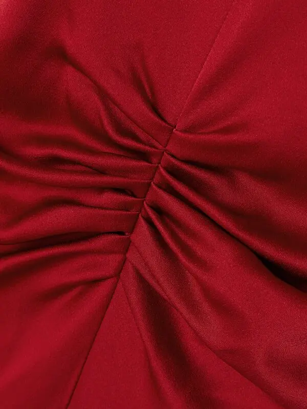 Victoria Beckham Gathe Satin Gown - Red