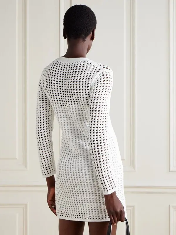 Proenza Schouler Micah Crocheted Mini Dress - Neutrals