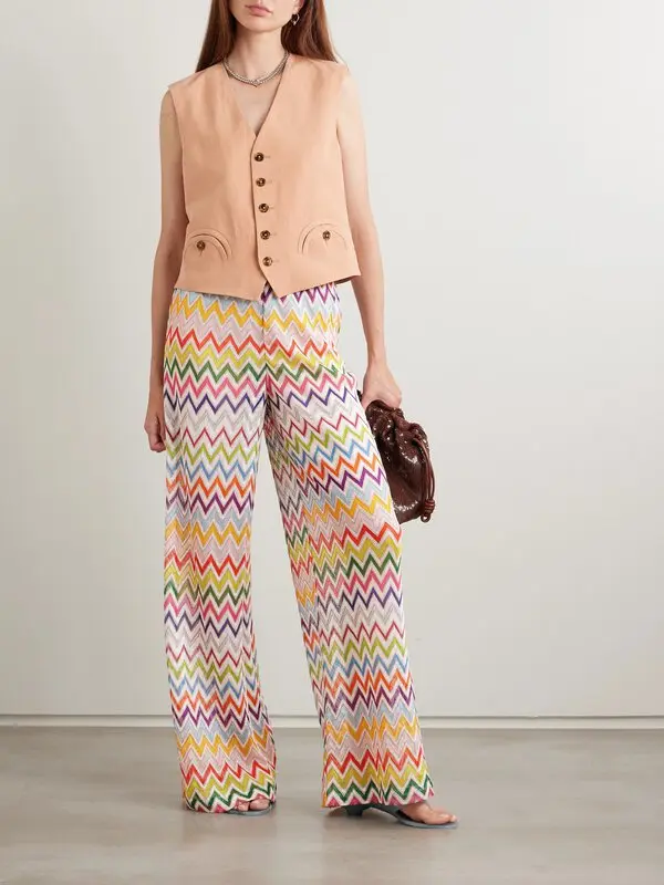 Missoni Striped Metallic Crochet-knit Pants