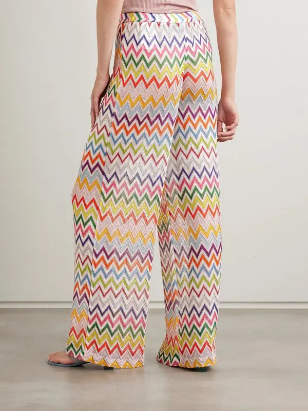 Missoni Striped Metallic Crochet-knit Pants