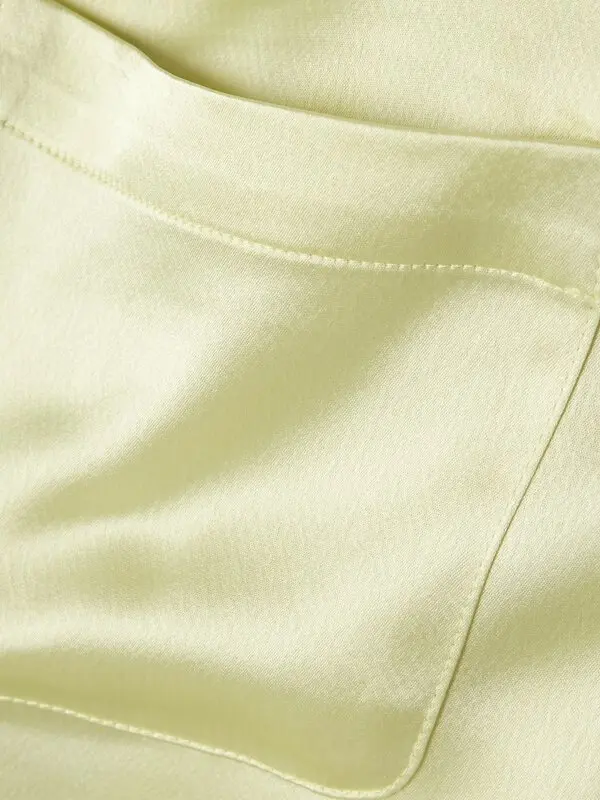 LESET - Barb Cropped Satin Wide-Leg Pants
