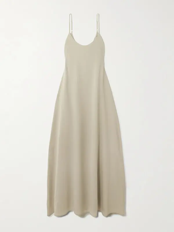 LESET Ari Crepe Maxi Dress - Neutrals