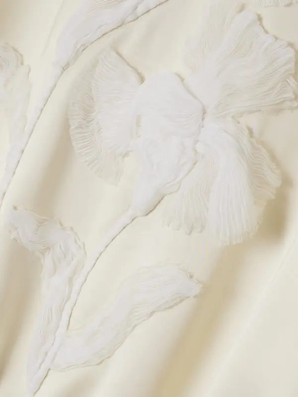 JIL SANDER Embroidered Satin-twill Bomber Jacket