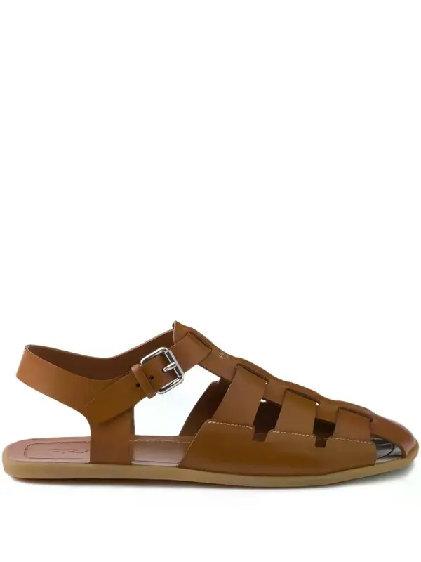 Prada Leather Fisherman Sandals