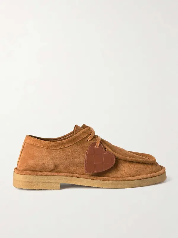 Bottega Veneta Intrecciato Leather-trimmed Suede Loafers