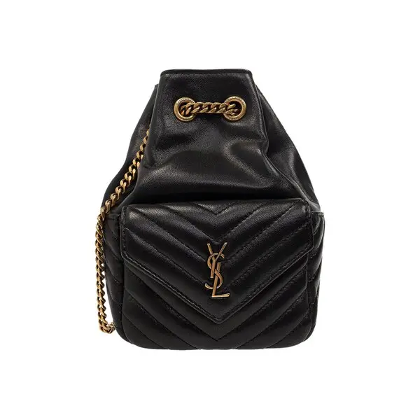 Saint Laurent Joe Nano Quilted Bucket Bag - Black