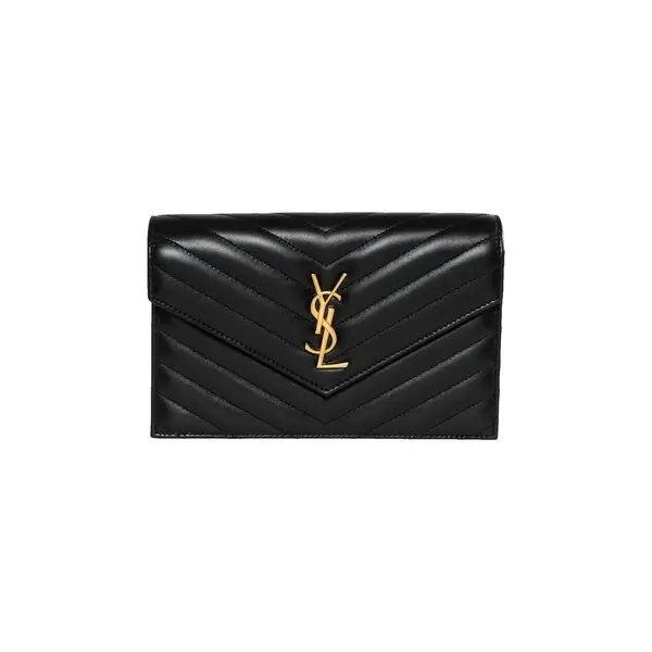 Saint Laurent Envelope Chain Wallet 'noir - Black