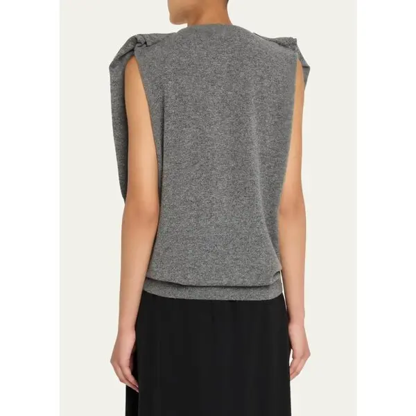 HODAKOVA Argyle Knitted Draped-sleeve Sweater Vest