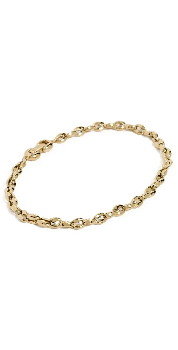 Jenny Bird Plate Link Anklet - Gold