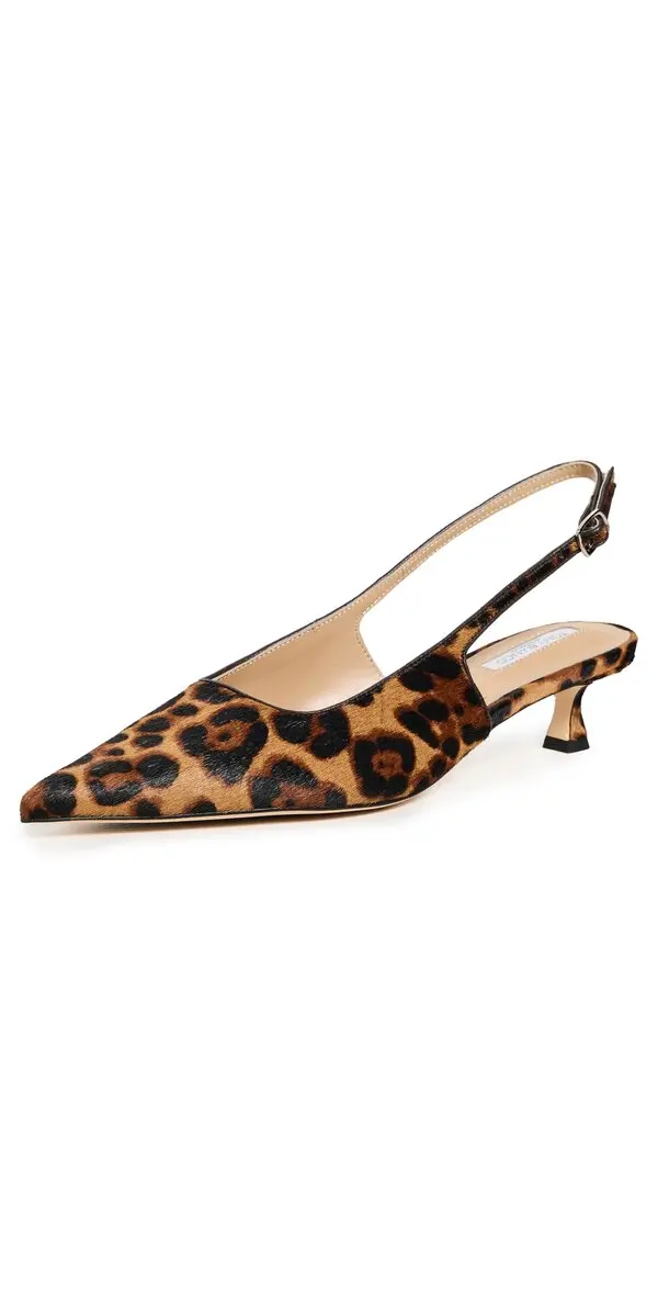TONY BIANCO Crush Leopard Slingback Heels - Brown Leopard