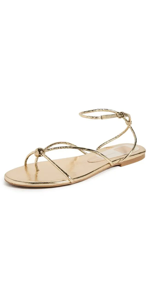 Dolce Vita Kenley Sandals - Gold Distressed Leather