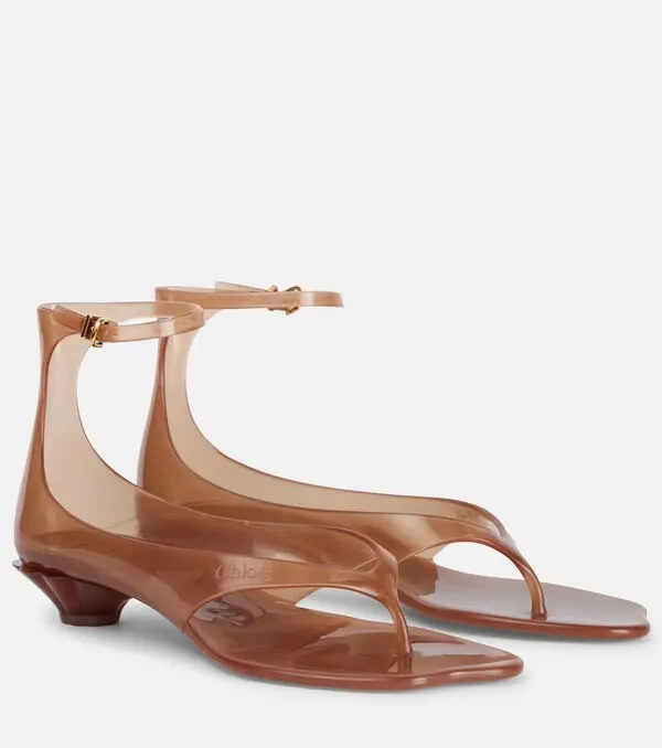 Chloé Jelly Thong Sandals - Brown