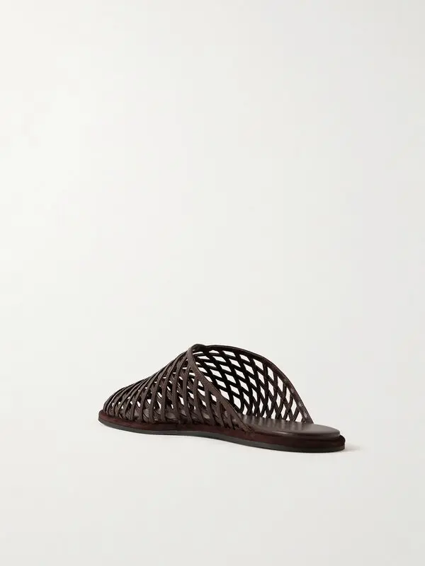 NEOUS Atik Leather Slippers - Brown
