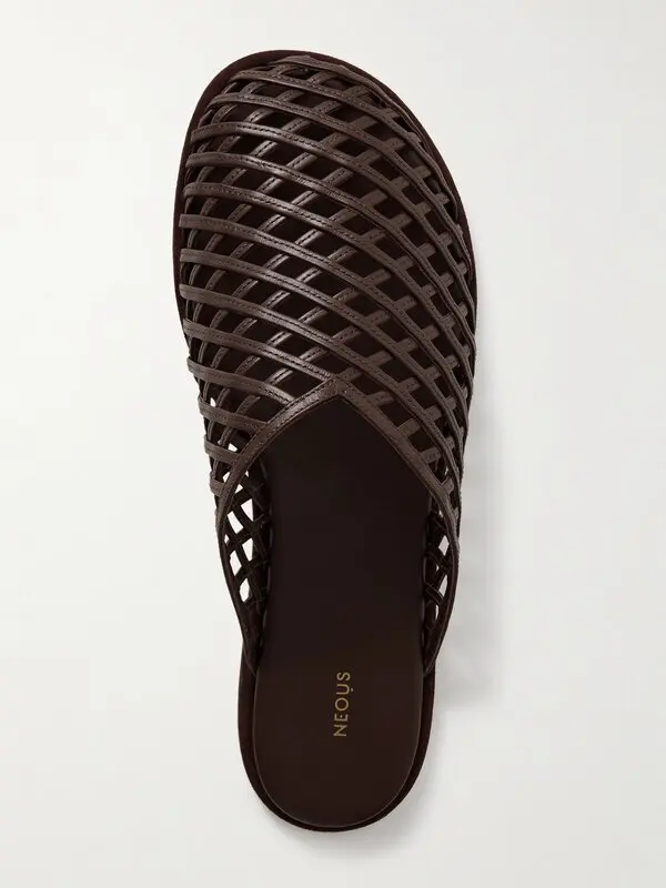 NEOUS Atik Leather Slippers - Brown