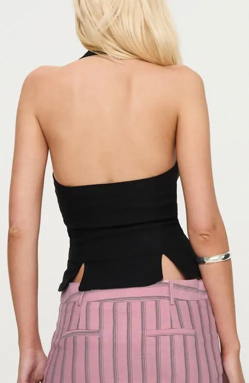 Princess Polly Childers Halter Top - Black