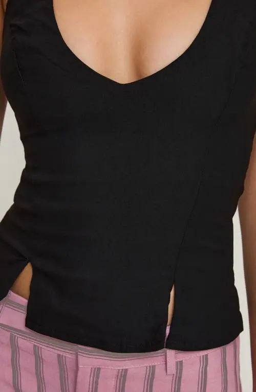 Princess Polly Childers Halter Top - Black