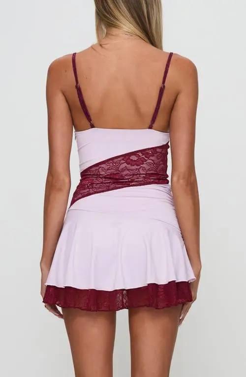 Princess Polly Love Is Alive Lace Trim Mini Dress - Lilac | Editorialist